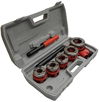 Manual Pipe Threading Die Set Pipe Threader (Includes 3/8", 1/2", 3/4", 1" and 1-1/4" BSPT Dies ...