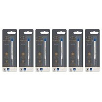 Parker Broad Point Ballpoint Pen Refills with Blue Ink, Pack of 6 ...
