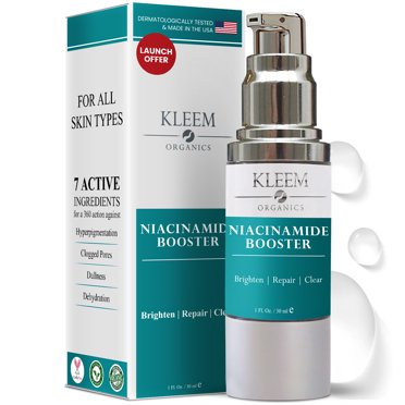 Kleem Organics Anti-Aging Serum - Hyaluronic Acid, Vitamins C & E ...