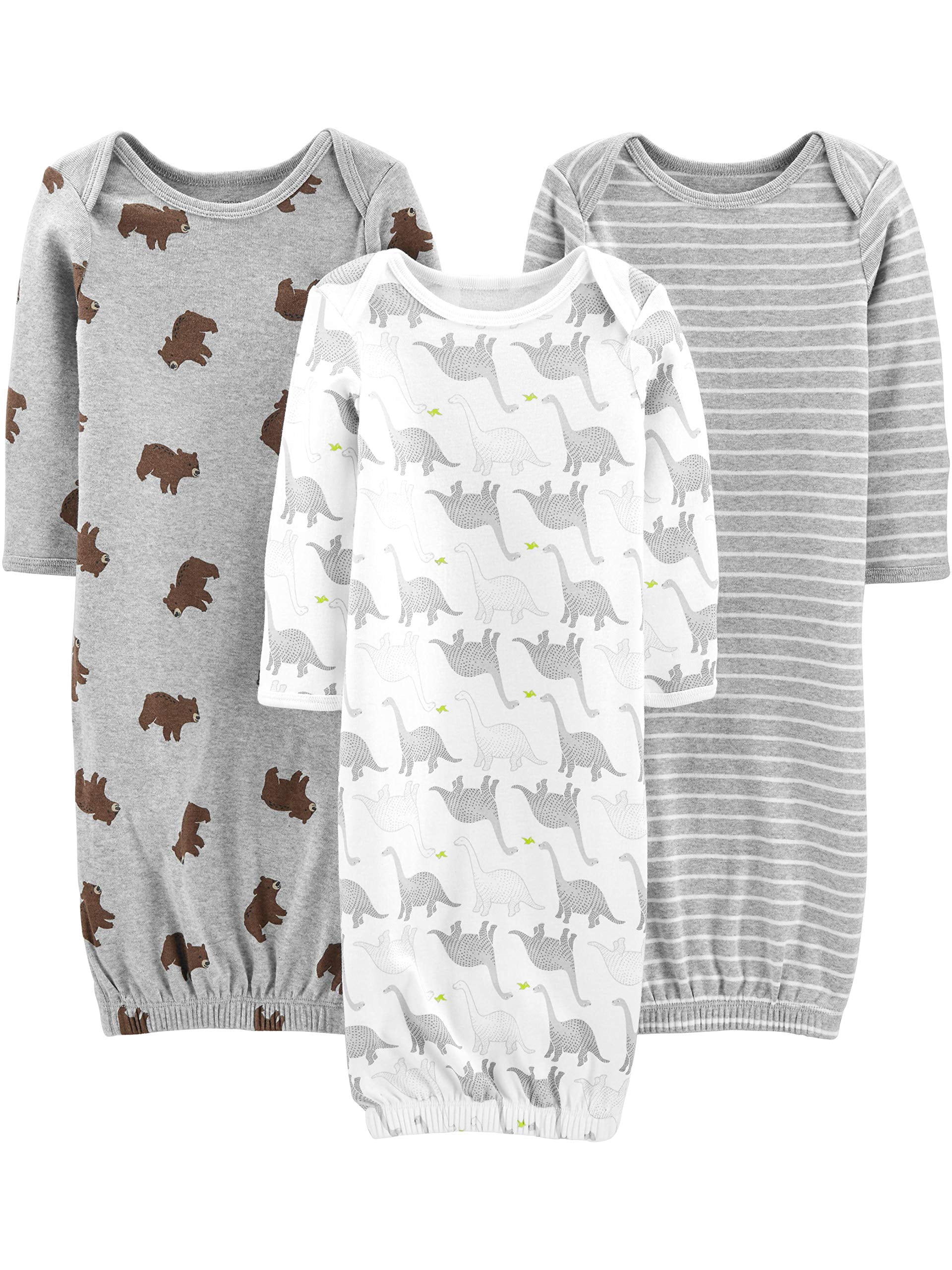 Bata de dormir para bebé Simple Joys de Carter's Cotton, paquete de 3 ...