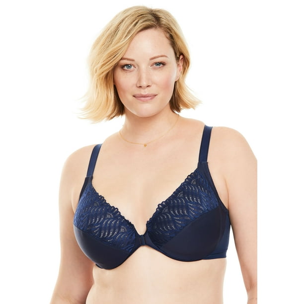 Glamorise Full Figure Plus Size Front Close T Back Wonderwire Bra