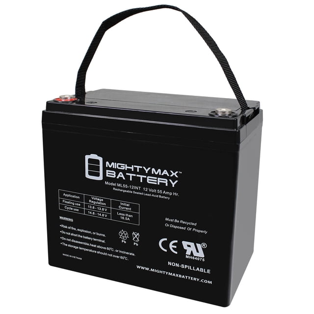 12V 55AH INT Replacement Battery compatible with Interstate DCM0055U ...