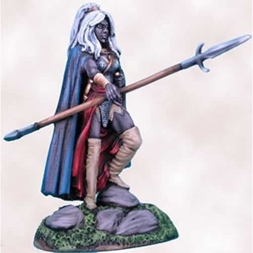 Female Dark Elf with Pike Miniature Elmore Masterwork Dark Sword ...
