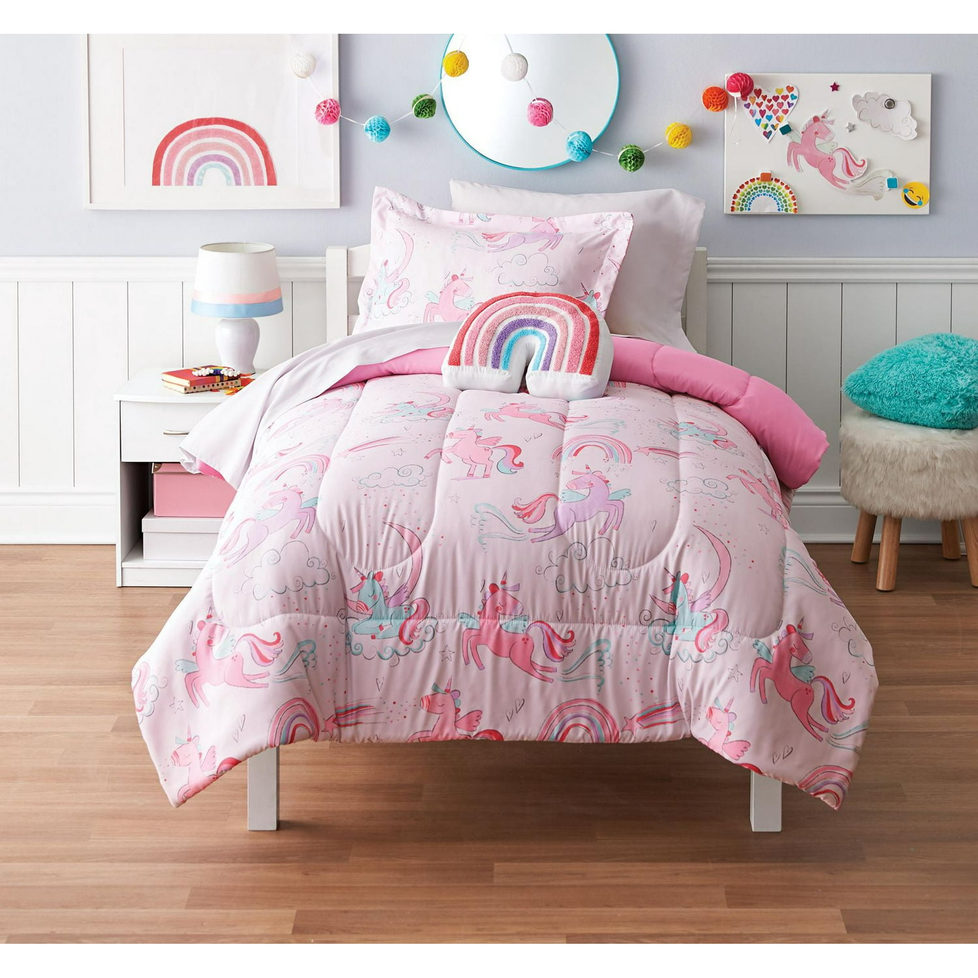 Click here for Mainstays Kids Pink Unicorn Bed In A Bag prices