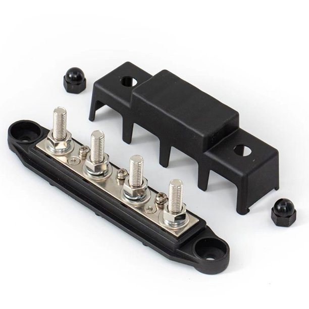 12V Power Distribution Block 250A Covered Busbar Terminal Block Binding ...
