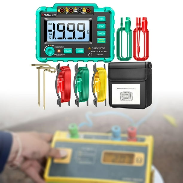 Medidor de resistencia a tierra Medidor de megaohmímetro digital Dispositivos de ...