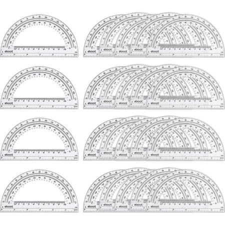 24 Pack Plastic Protractors Math Protractor 180 Degrees 6 Inch, Clear ...