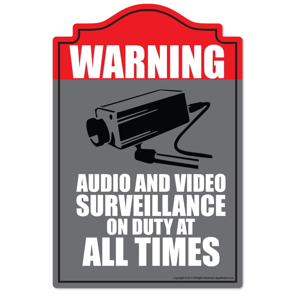 Audio Video Surveillance Novelty Sign | Indoor/Outdoor | Security Sign ...