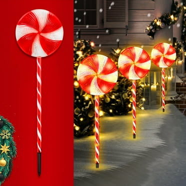 Set of 10 - 8" Tall Sugar Coated LED Gumdrop Christmas Pathway Lights ...