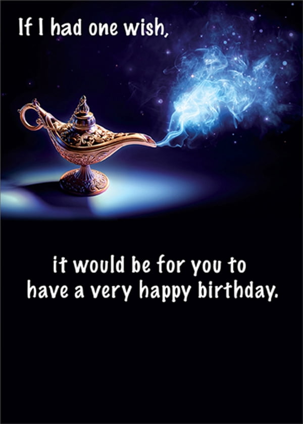 RSVP Genie Lamp : If I Had One Wish Funny / Humorous Birthday Card ...