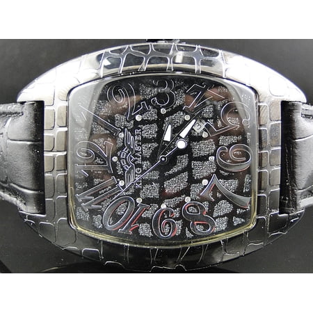 King Master - Rounded Triple Black Gator Diamond Watch - Walmart.com ...
