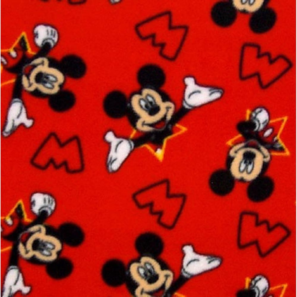 Mickey Mouse Red Fleece Fabric - Walmart.com - Walmart.com