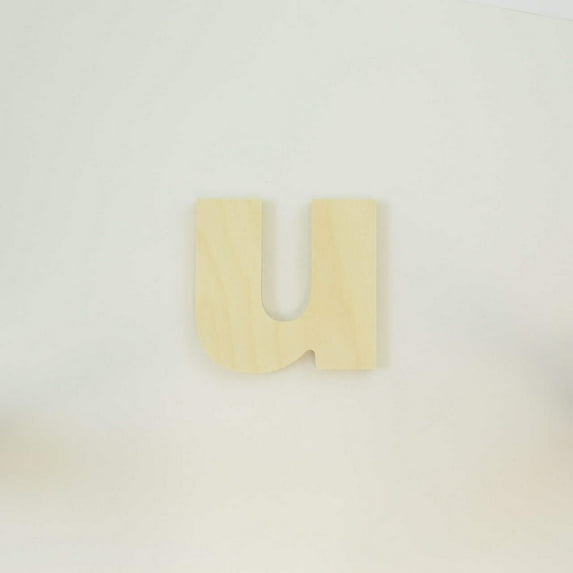 Package of 1, 16 Inch X 1 Baltic Birch Wood Letter u in Arial Font ...
