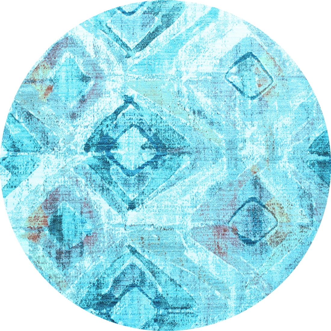 Ahgly Company Indoor Round Abstract Light Blue Contemporary Area Rugs ...