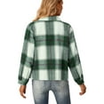 Anygrew Womens Shacket Plaid Shirts Flannel Shacket Jacket Long Sleeve ...
