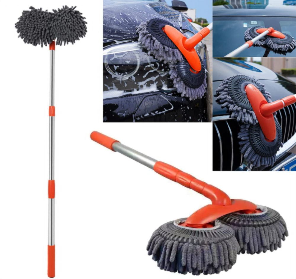 Nuevo cepillo de lavado de autos con cabezal giratorio de mango largo ...