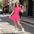 Bainana Summer Outfit Set For Kids Girls Solid Color Short Sleeve Tops ...