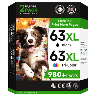65XL Ink Cartridge for HP Printer, Black & Tri-Color Ink for HP DeskJet ...