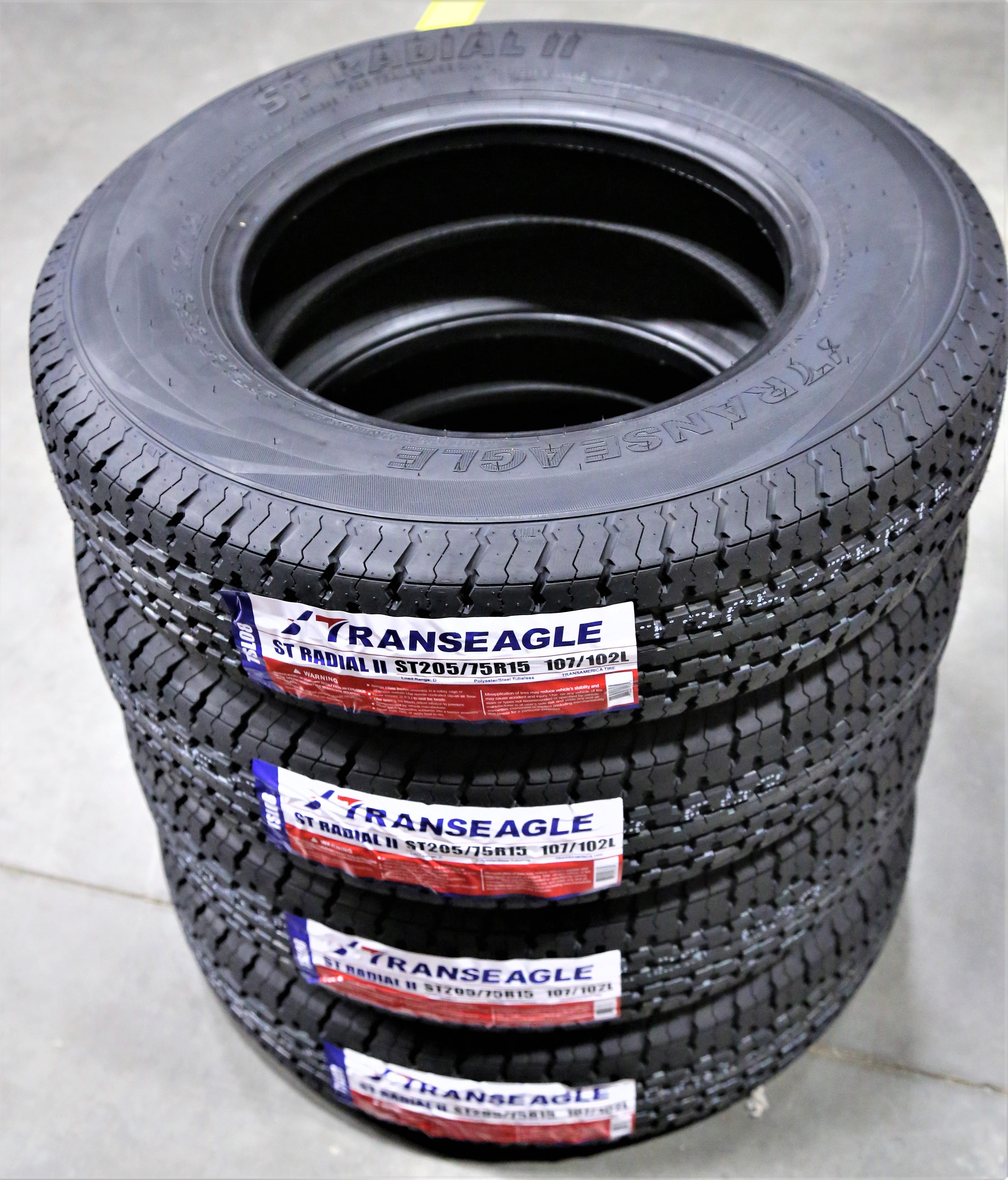 Set of 4 (FOUR) Transeagle ST Radial II ST 205/75R15 Load D (8 Ply ...