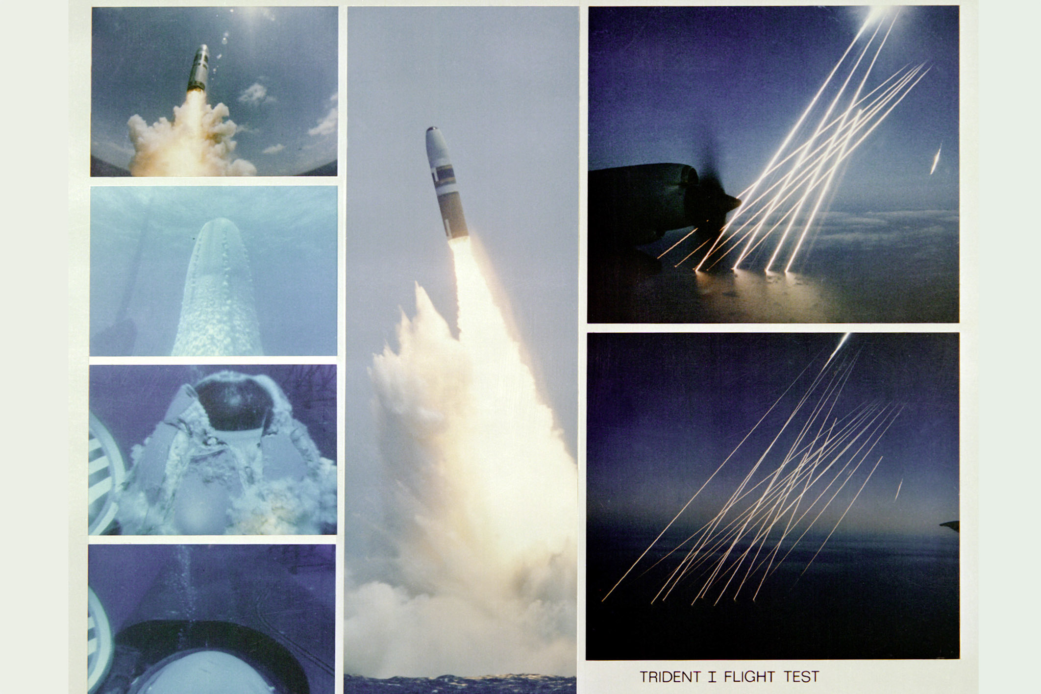 24x36 gallery poster, Montage of a test of a United States Trident SLBM ...