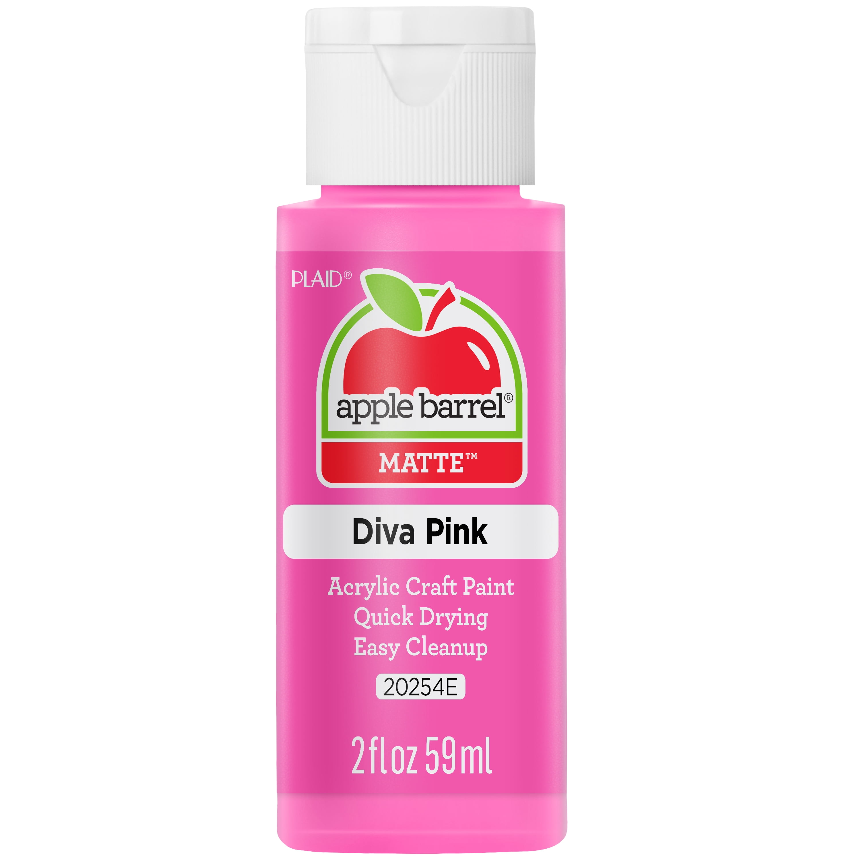 Apple Barrel Acrylic Craft Paint, Matte Finish, Diva Pink, 2 fl oz ...