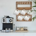 Arikago Solid Wood Mug Hanger, Wall Mounted with 8 Hooks, Rustic Cup ...