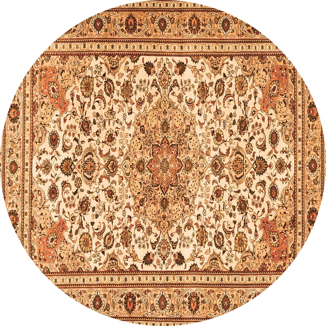 Ahgly Company Indoor Round Persian Orange Traditional Area Rugs, 8 ...