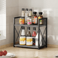 Countertop Shelf Organizer, 2 Tier Coffee Organizer for Desktop, Grey ...