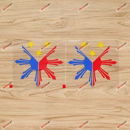 Eight-ray Sun Stars Philippines Flag Colors Filipino Pilipinas Decal ...