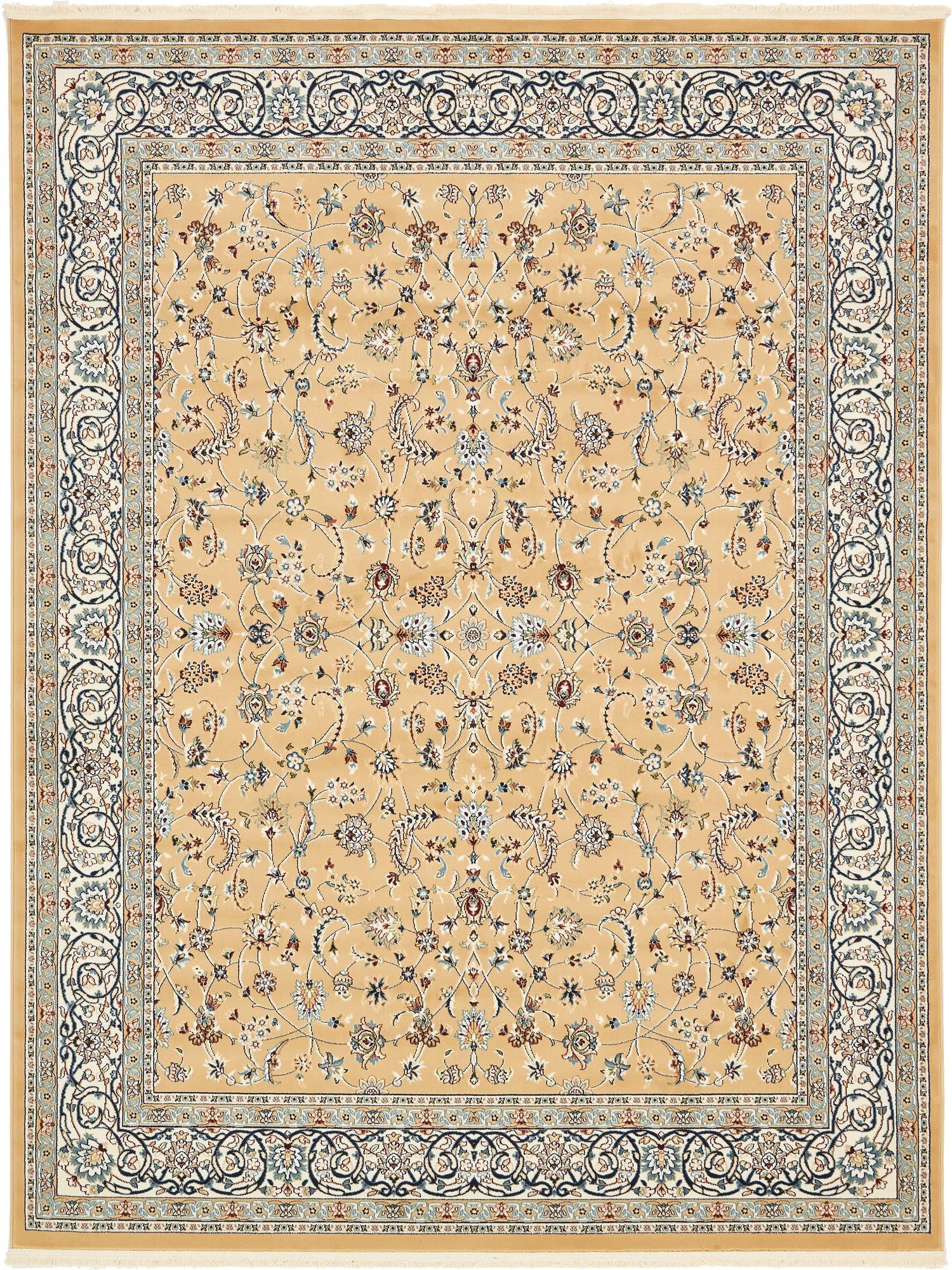 Rugs.com Rabia Collection Rug – 9' x 12' Beige Low Rug Perfect For ...