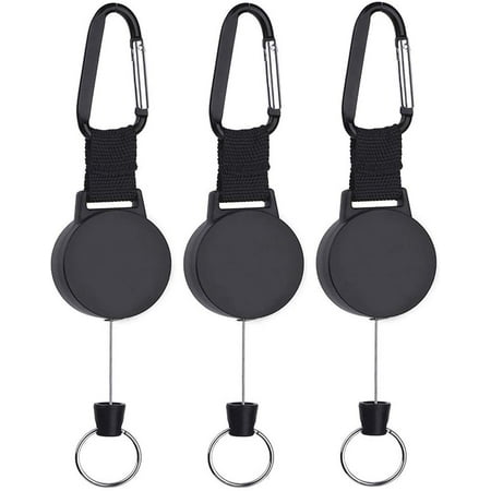 Retractable keychain high-performance loop clip with spring hook and 65 ...