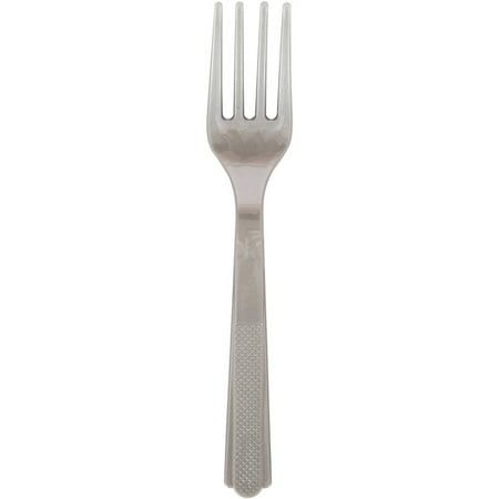 Unique Silver Plastic Forks, 24 count - Walmart.com