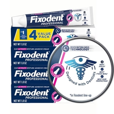 Fixodent Denture Adhesive Cream Original, All Day Hold for Fulls and ...