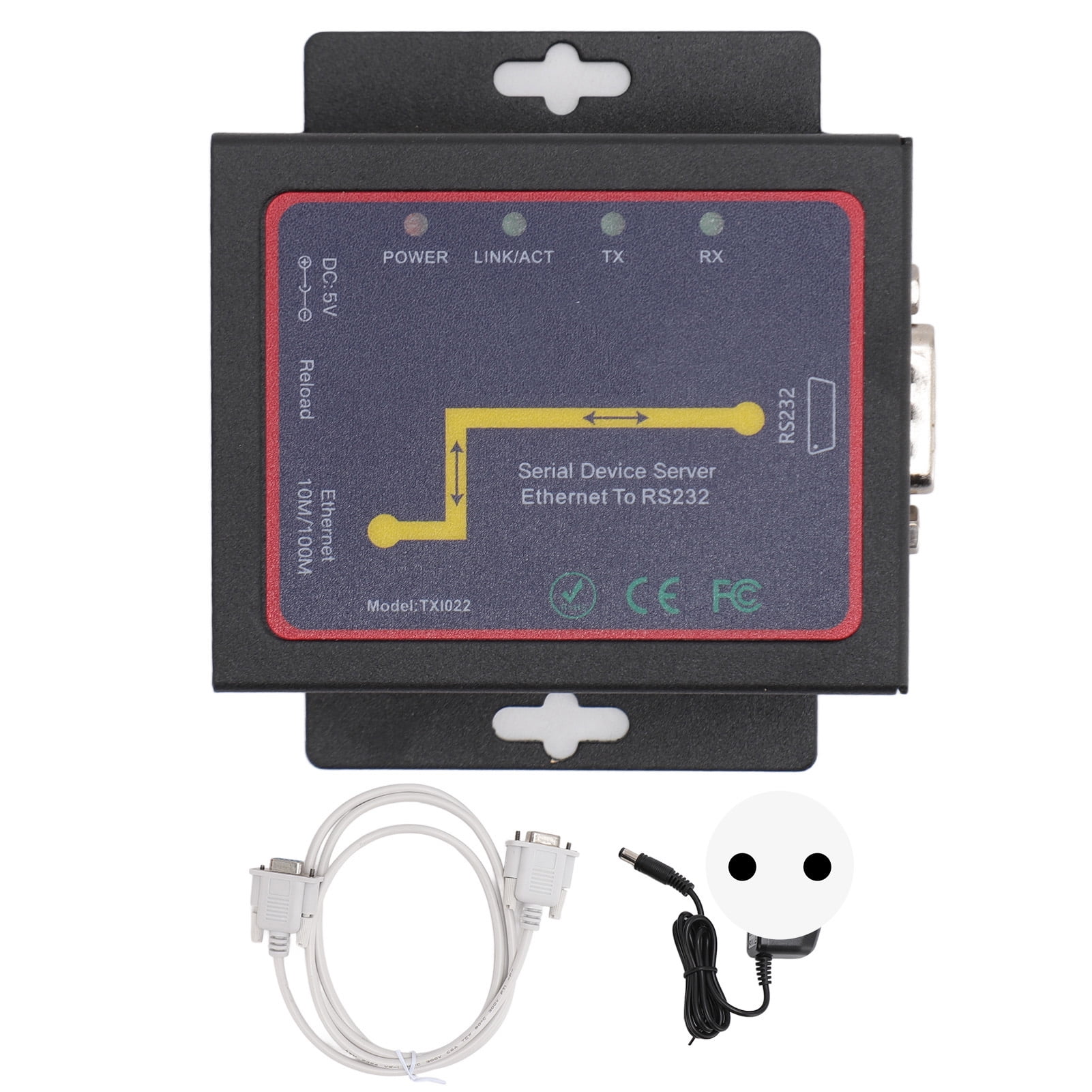 TXI022 RJ45 a RS232 Adaptador de red serial Adaptador de red serial TCP IP de transferencia ...