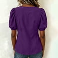 Xdegoge Square Neck Tops for Women Puff Sleeve Basic Trendy Travel ...