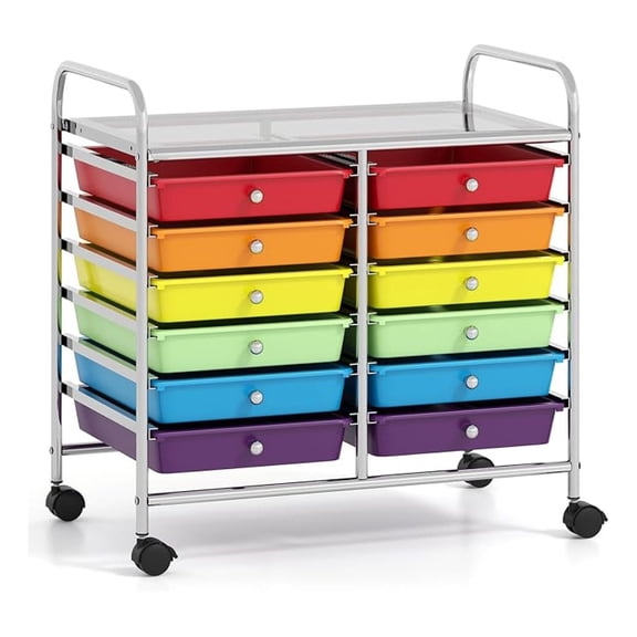 10-Drawer Rolling Storage Drawer Cart, Utility Cart with Removable ...