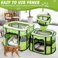 Portable Cat Playpen with Separate Areas, Foldable Indoor Outdoor Cat ...