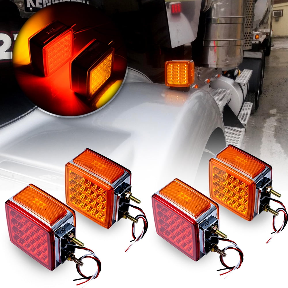 4pcs Astra Depot Double Face Square 51 LED Pedestal Stop Tail Lights ...