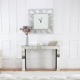 32 Inches Silent Wall Clock-Mirror Glass with Roman Numerals for ...