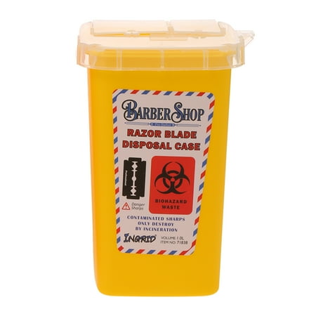 Portable 1L Sharps Container Bin Biohazard Piercing Barber Razor Blade ...