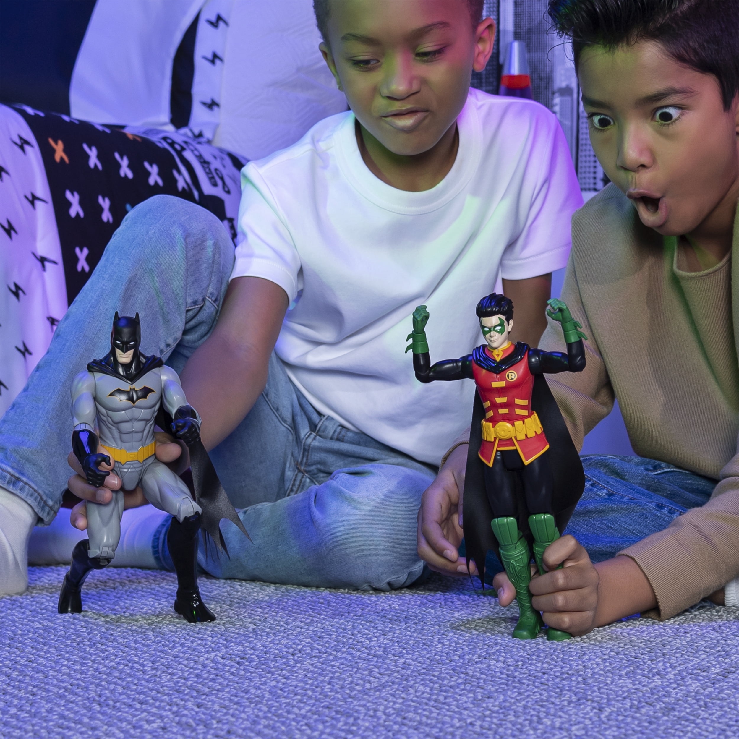 Boys Playing With Action Figures