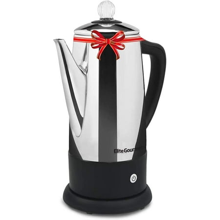 Elite Gourmet EC812 Electric Coffee Percolator with Keep Warm, Clear ...