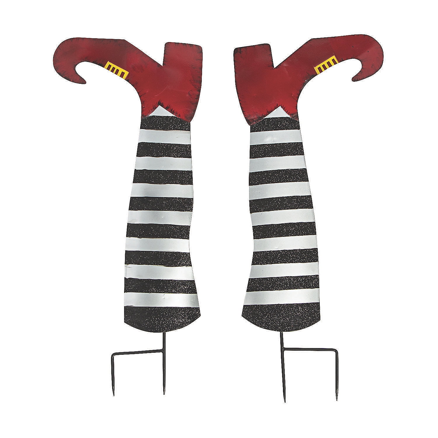 Gothic Halloween Metal Witch Leg Stake - Home Decor - 2 Pieces ...