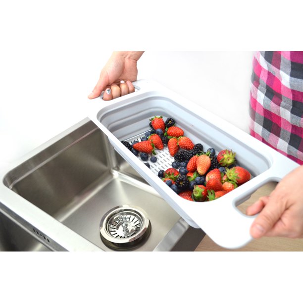 SAMMART Over The Sink Rectangular Colander - Walmart.com - Walmart.com