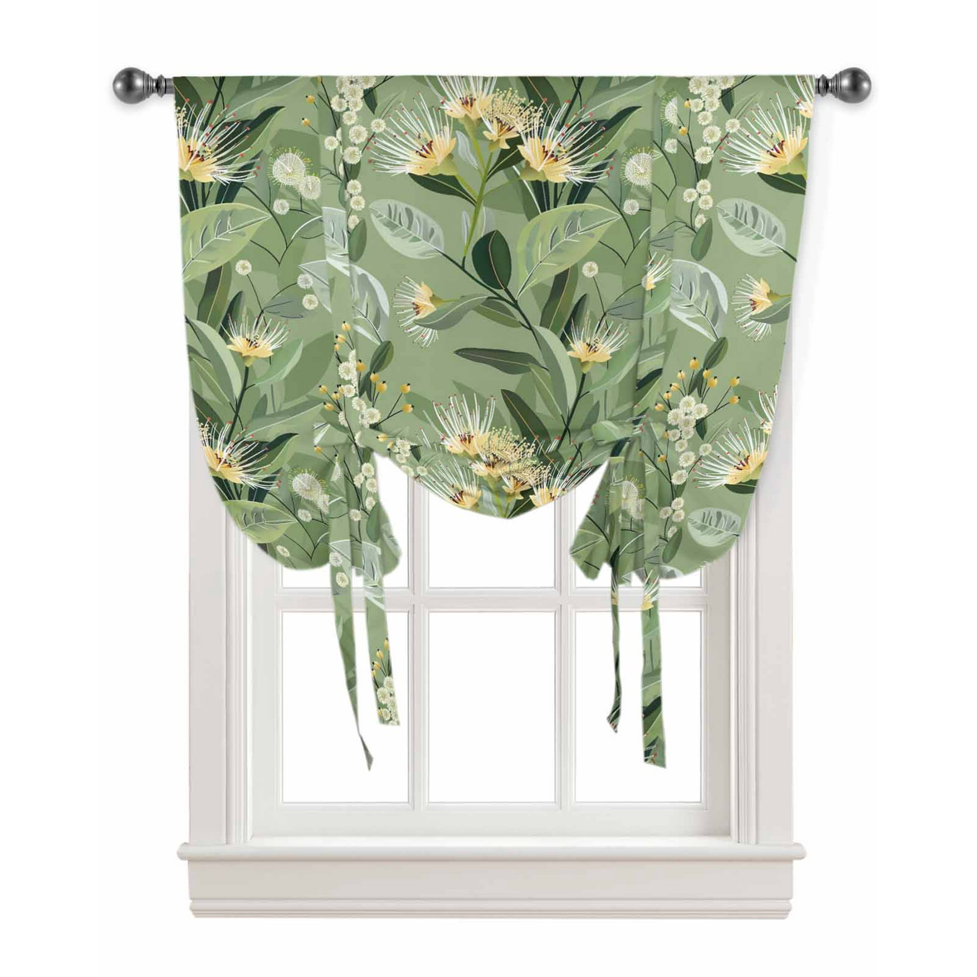 Click here for Xipuska Green Summer Botanical Tie Up Curtains For... prices