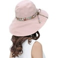 MIER Women's SPF Foldable Wide Brim UV Protection Beach Sun Hat, Pink ...