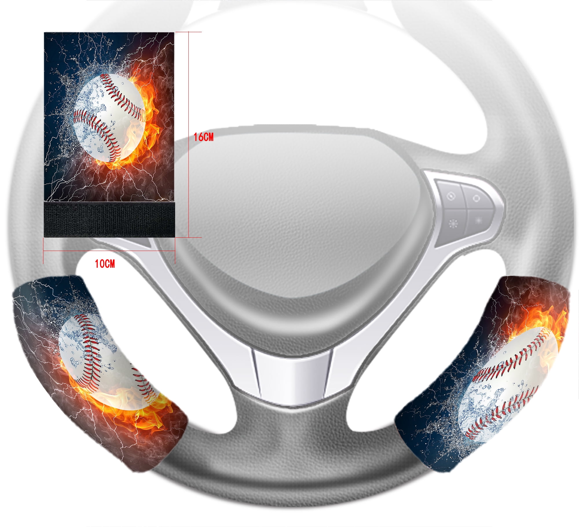 GCKG Baseball Steering Wheel Cover Anti-slip Wheel Sleeve Protector ...