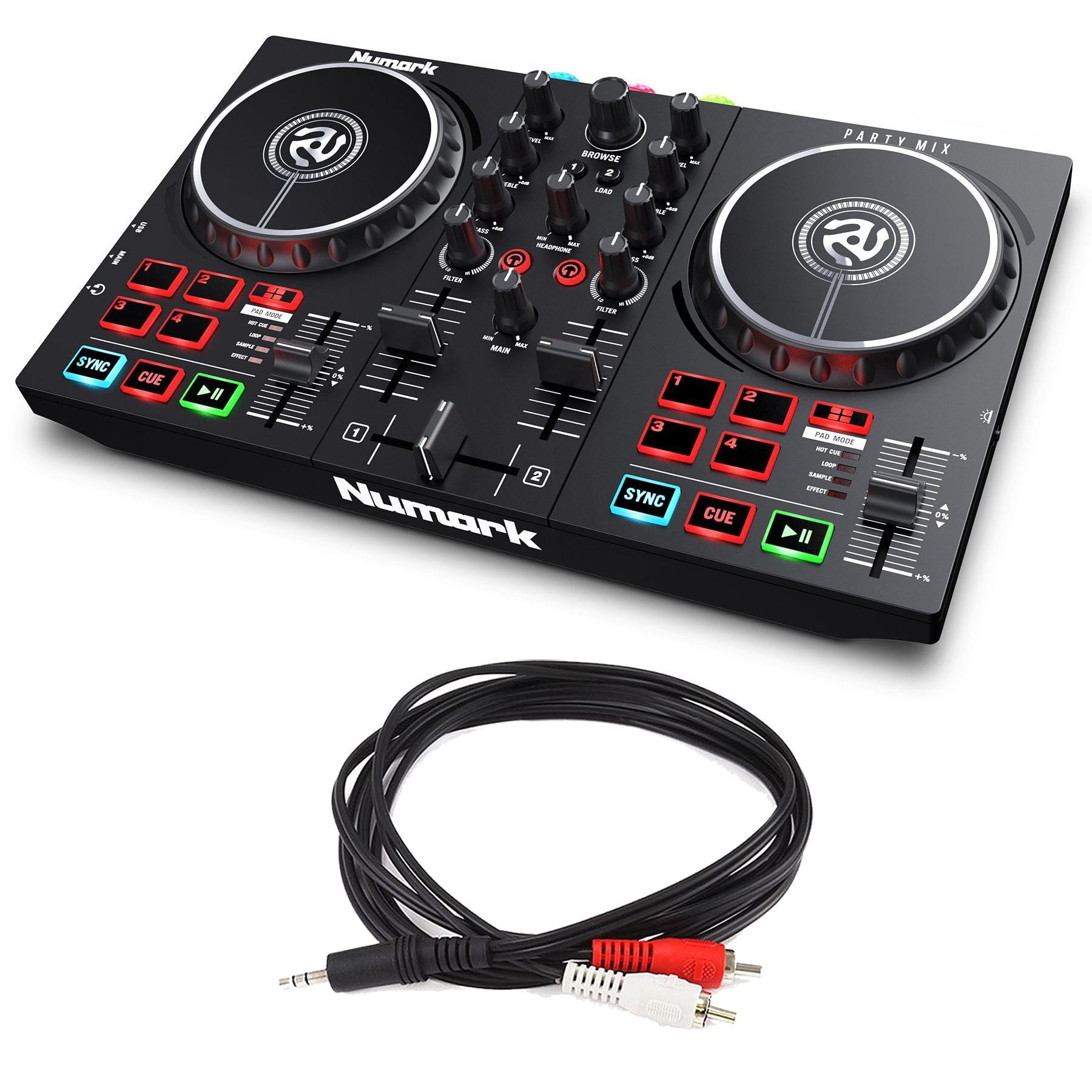 Buy Numark Party Mix MKII w/ 1/8 to Dual RCA Cable Bundle Online at ...