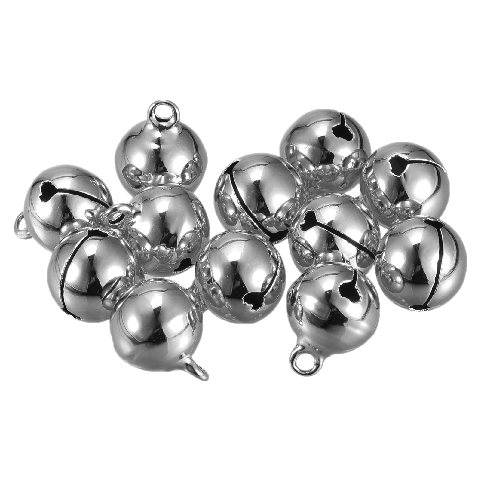 14mm Small Jingle Bells for Craft DIY Christmas Vacuum Plating Silver ...