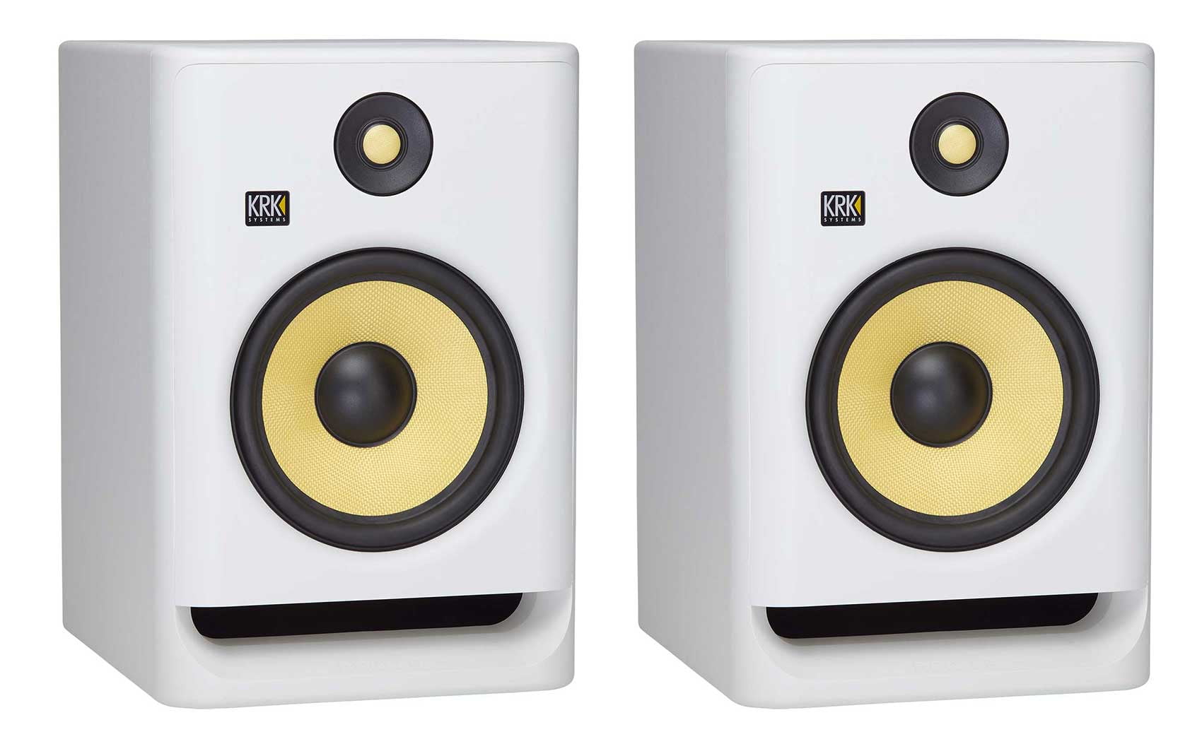 (2) KRK ROKIT RP8 G4 8" Bi-Amped Studio Monitor DSP Speakers White ...